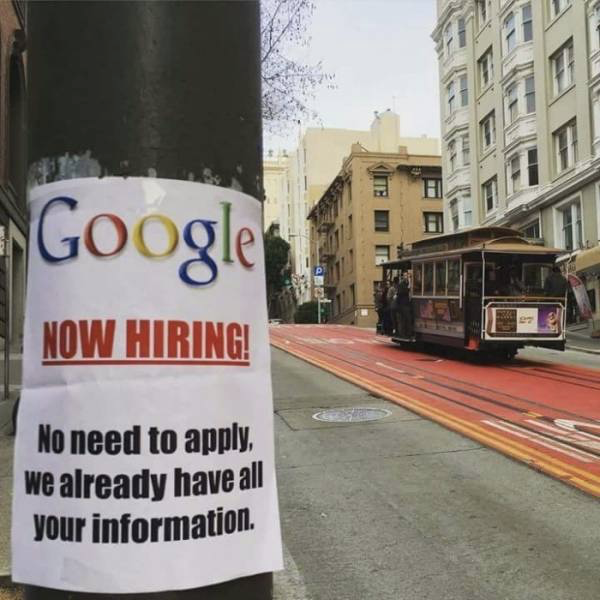 Google hiring: No applications required! We have all your information.
