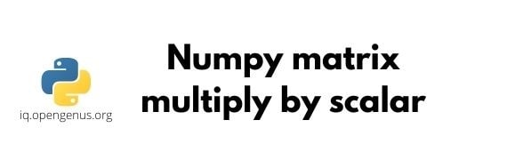 Numpy Matrix Multiply By Scalar